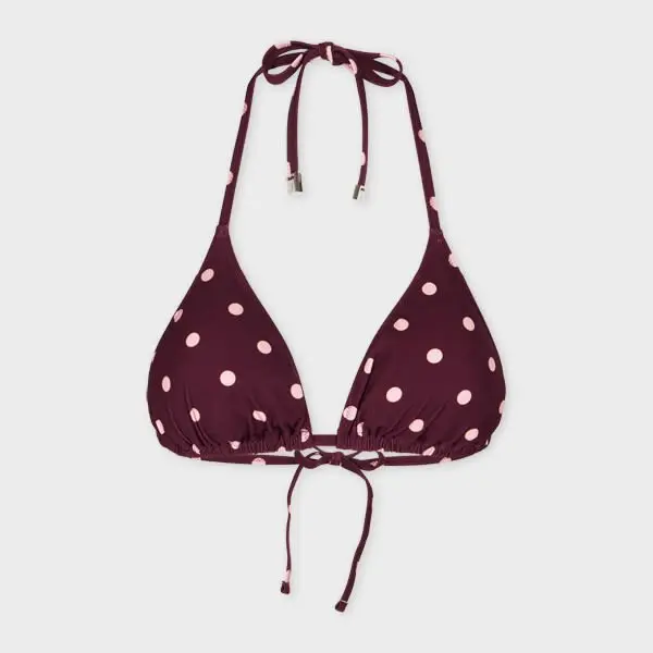 Paul Smith Polka Dot Triangle Bikini Top - Brown