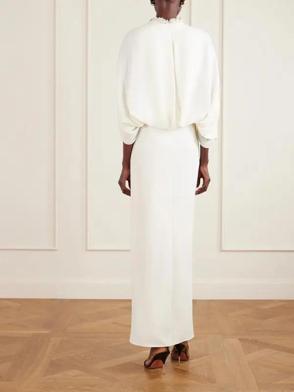 Simkhai Annette Cape-effect Crystal-embellished Gown