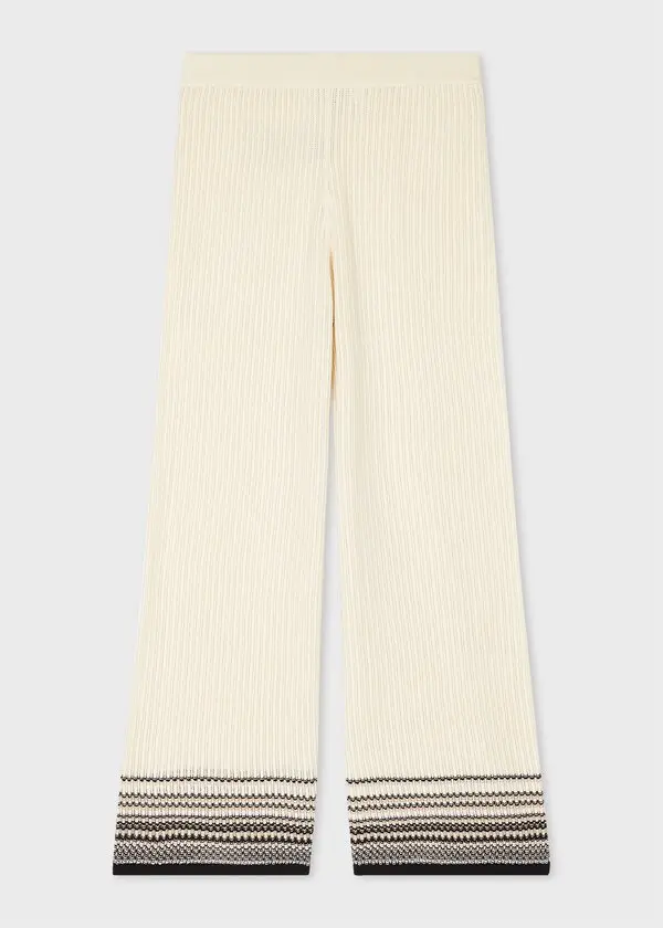 Paul Smith Cotton Knitted Cropped Trousers - White