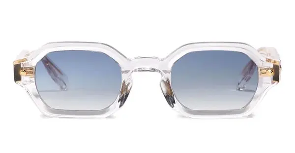 JOHN DALIA Acetate Sunglasses With Gradient Blue Lens - Crystal, Gold