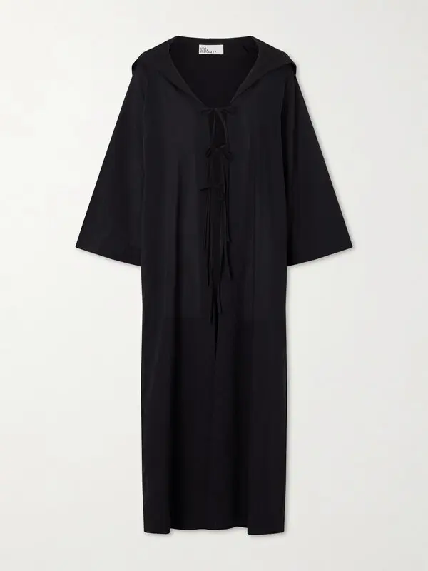 Lisa Marie Fernandez Hooded Cotton-voile Kaftan - Black