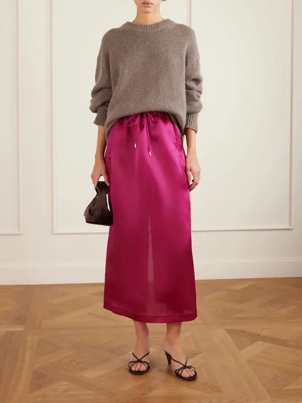 KALLMEYER Regina Silk-organza Midi Skirt - Pink