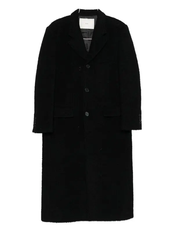 DUNST Wool Single-breasted Coat - Black