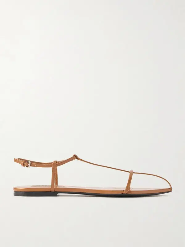 JIL SANDER Cage Leather Sandals - Brown