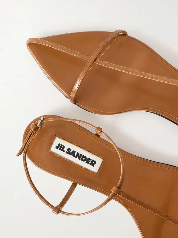 JIL SANDER Cage Leather Sandals - Brown