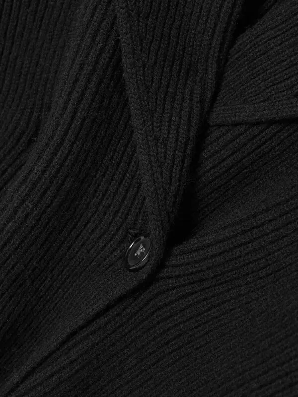 TOTEME Oversized Ribbed Wool Cardigan - Black