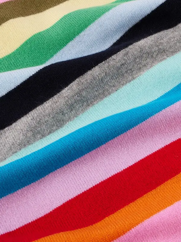 ALLUDE Striped Cashmere Scarf