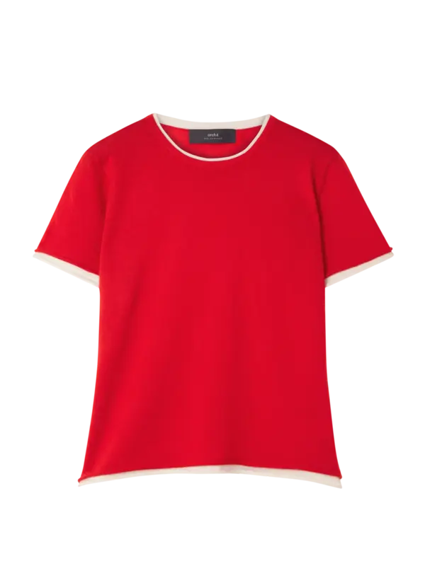 Arch4 Selcombe Two-tone Organic Cashmere Top - Red