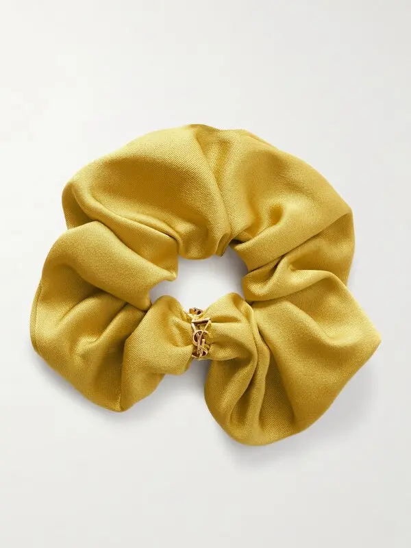 Saint Laurent Silk-satin Hair Tie - Yellow