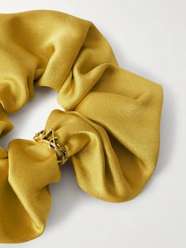 Saint Laurent Silk-satin Hair Tie - Yellow