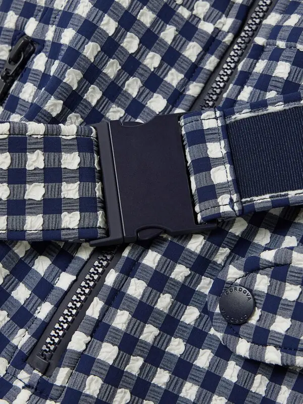 Cordova Fernie Gingham Seersucker Ski Salopettes - Navy
