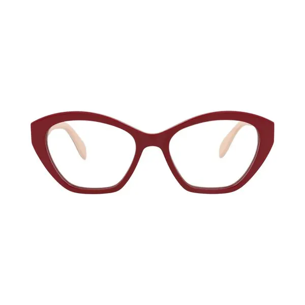 Alexander McQueen Acetate Cat Eye Optical Frames - Red