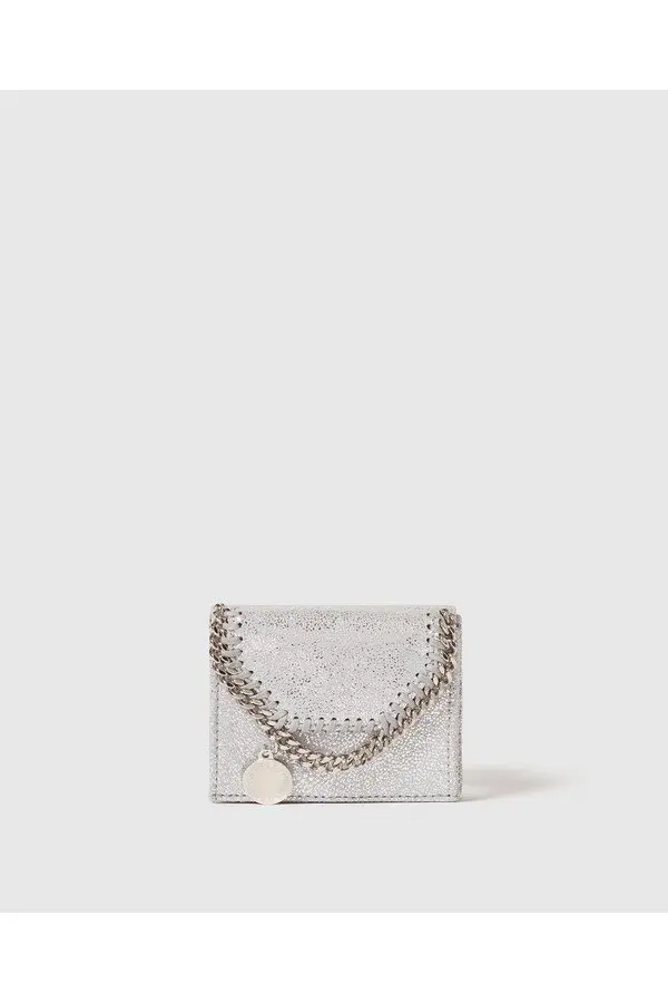 Stella McCartney Falabella Metallic Tri-fold Wallet - Silver