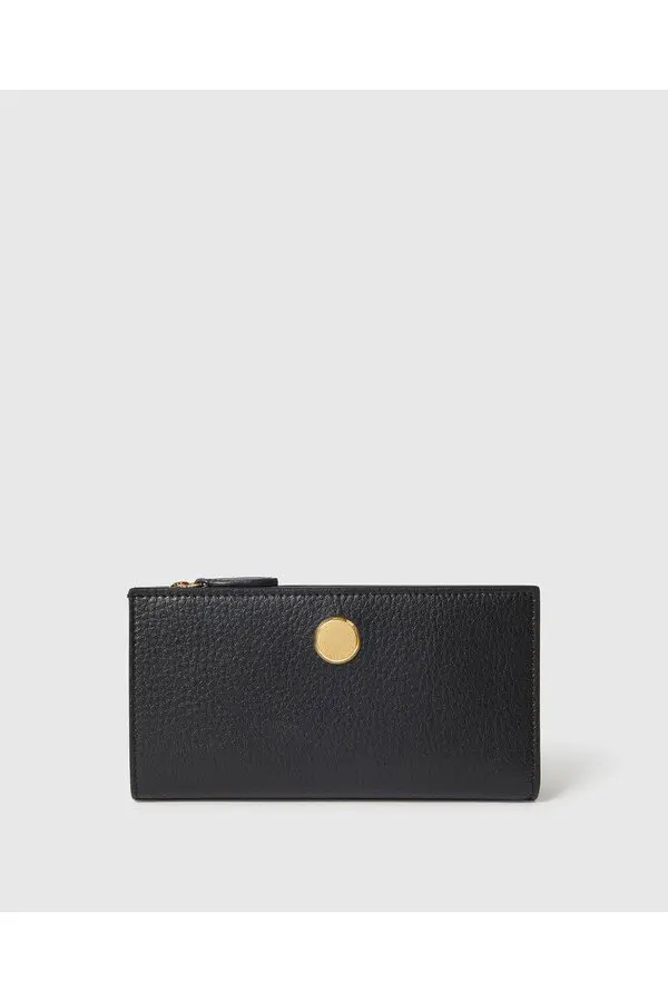 Stella McCartney Logo Continental Zip Wallet - Black