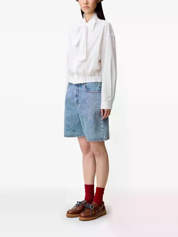 Claudie Pierlot Bow Detail Cotton Poplin Shirt - White
