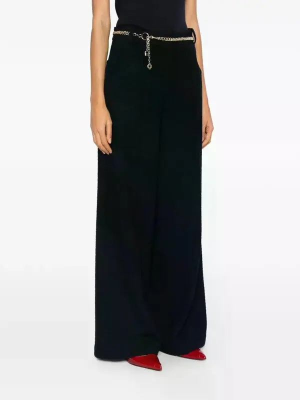 Maje Chain-detail Bouclé Tweed Wide-leg Trousers