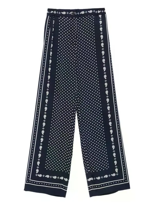 Maje Polka-dot Print Wide-leg Trousers - Blue