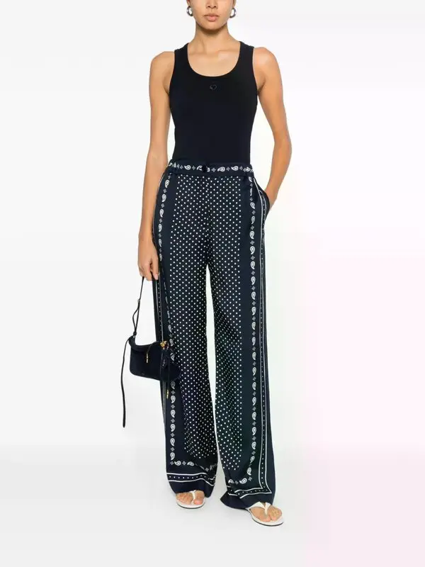 Maje Polka-dot Print Wide-leg Trousers