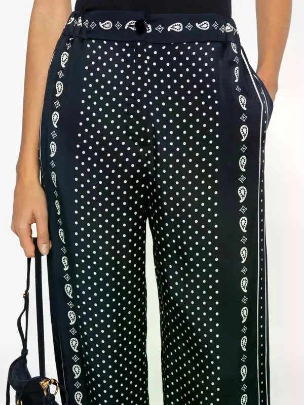 Maje Polka-dot Print Wide-leg Trousers