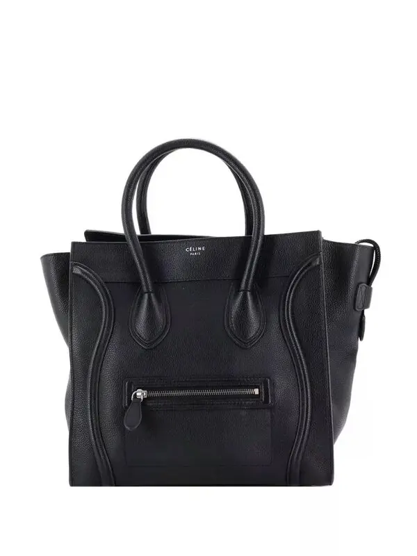 Celine Luggage Bag Grainy Leather Mini Tote - Black