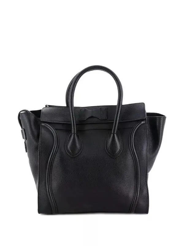 Celine Luggage Bag Grainy Leather Mini Tote - Black