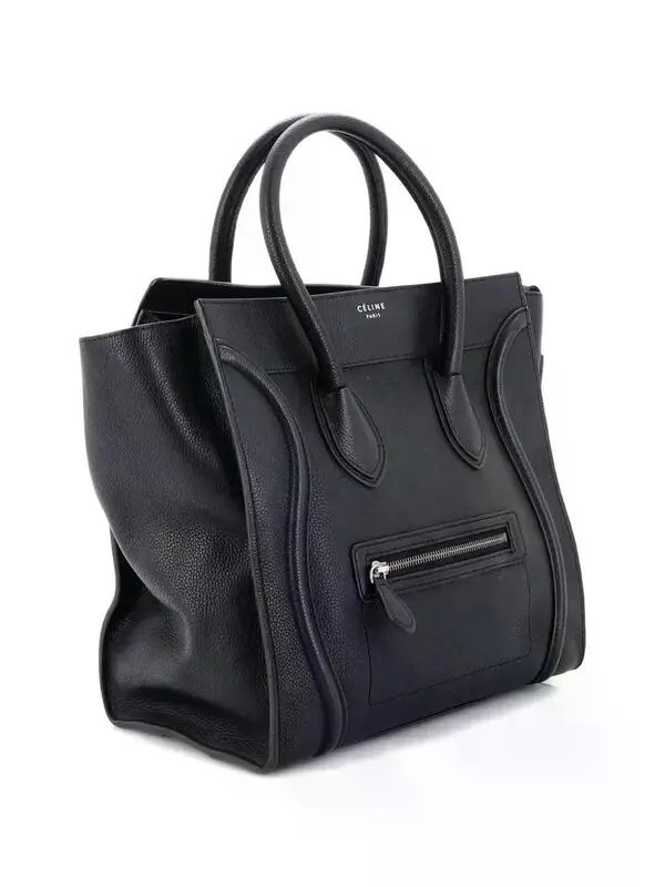 Celine Luggage Bag Grainy Leather Mini Tote - Black