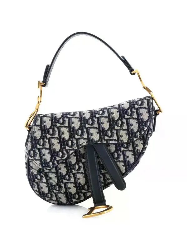 Dior Saddle Handbag Oblique Canvas Mini Shoulder Bag - Blue