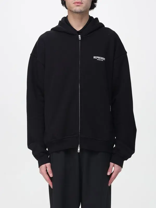 REPRESENT Full Zip Hoodie - Black