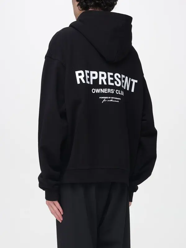 REPRESENT Full Zip Hoodie - Black