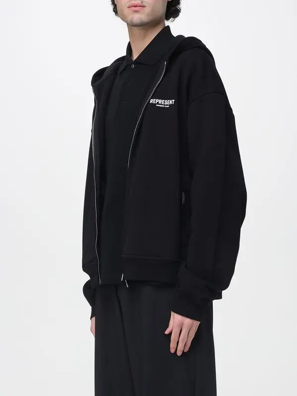 REPRESENT Full Zip Hoodie - Black