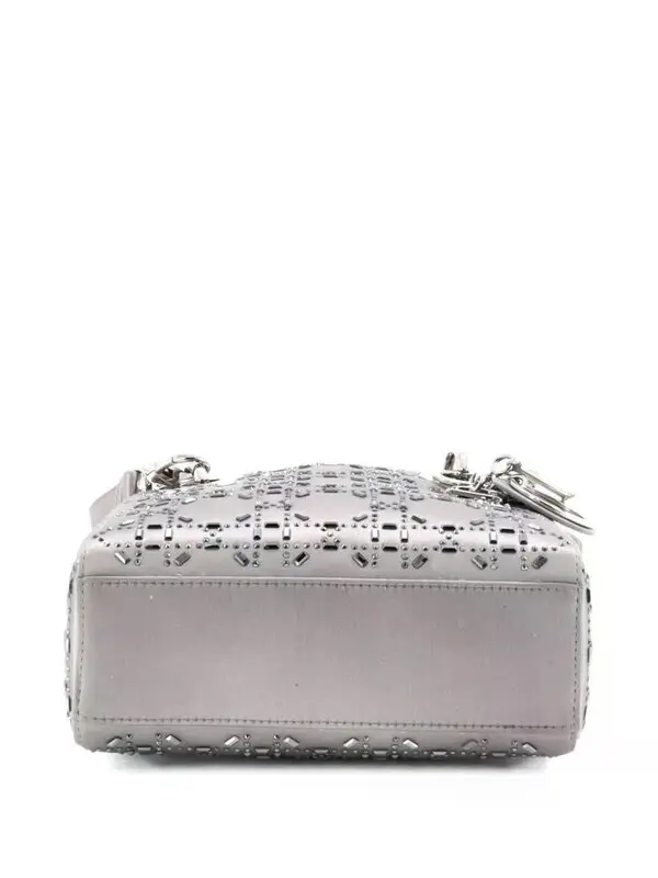 Dior Lady Mini Satchel Crystal Embellished - Grey