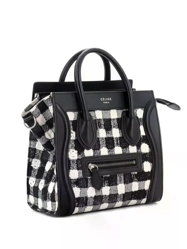 Celine Luggage Tweed Nano Tote Bag