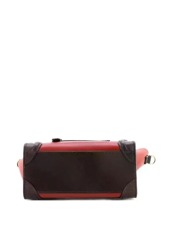 Celine Tricolor Leather Nano Luggage Bag - Red