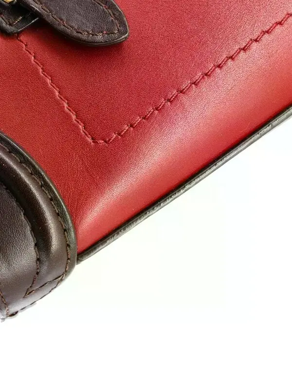 Celine Tricolor Leather Nano Luggage Bag - Red