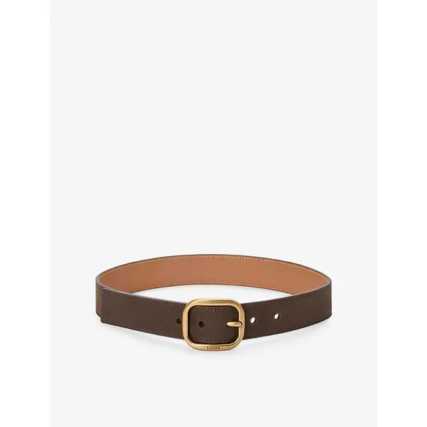 Loewe Rounded Leather Belt - Tundra/vintage Gold