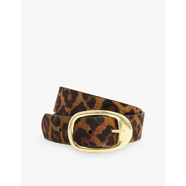Whistles Leopard Print Hair-on Leather Belt - Multi-coloured