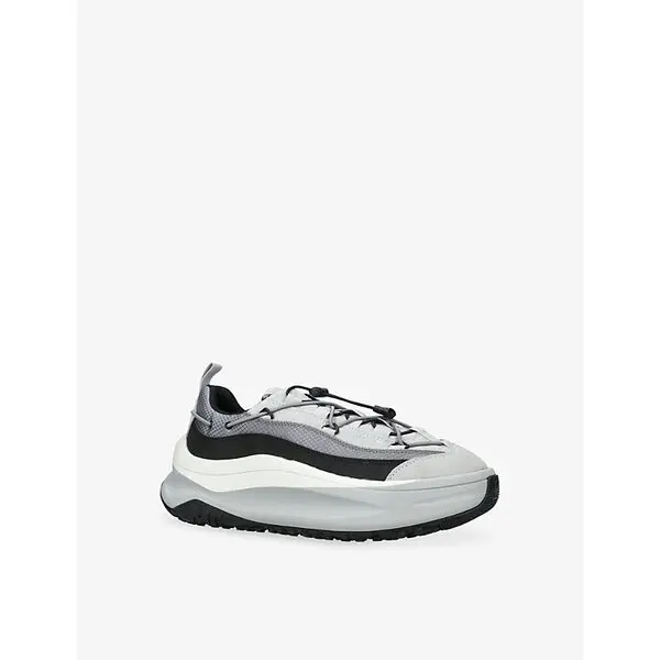 Moon Boot Lace Up Suede And Woven Trainers - Grey/m.cmb