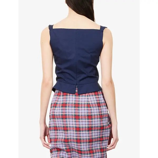 VIVIENNE WESTWOOD Sunday Corset Cotton Top - Navy