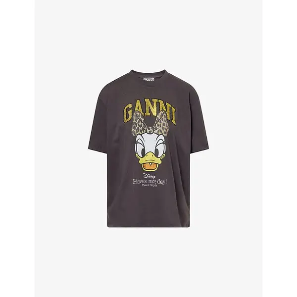 GANNI X Disney Embellished Cotton-jersey T-shirt