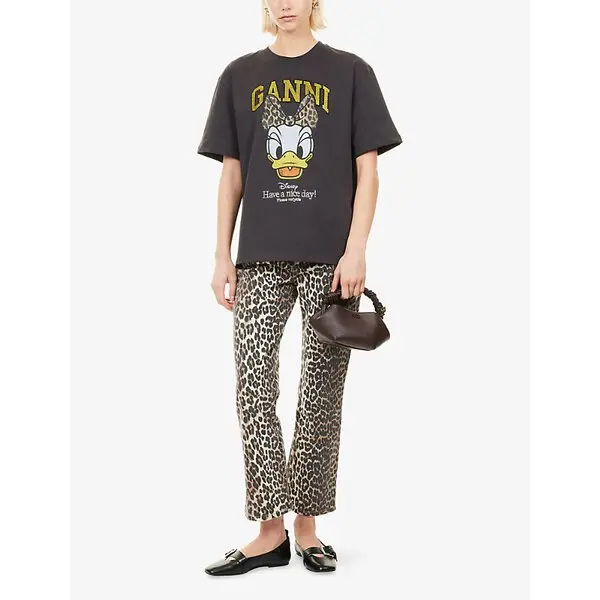 GANNI X Disney Embellished Cotton-jersey T-shirt