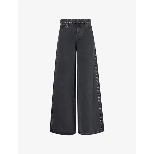 7 For All Mankind Marie Studs Wide-leg Denim Jeans