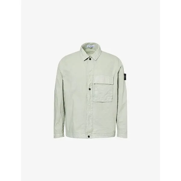 Stone Island Panama Brand-patch Woven Overshirt
