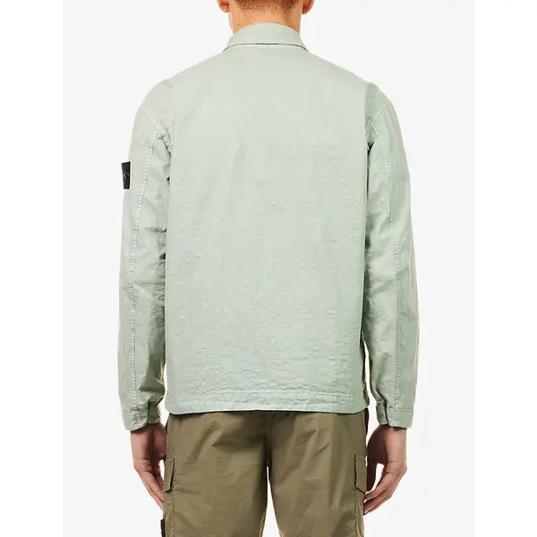 Stone Island Panama Brand-patch Woven Overshirt