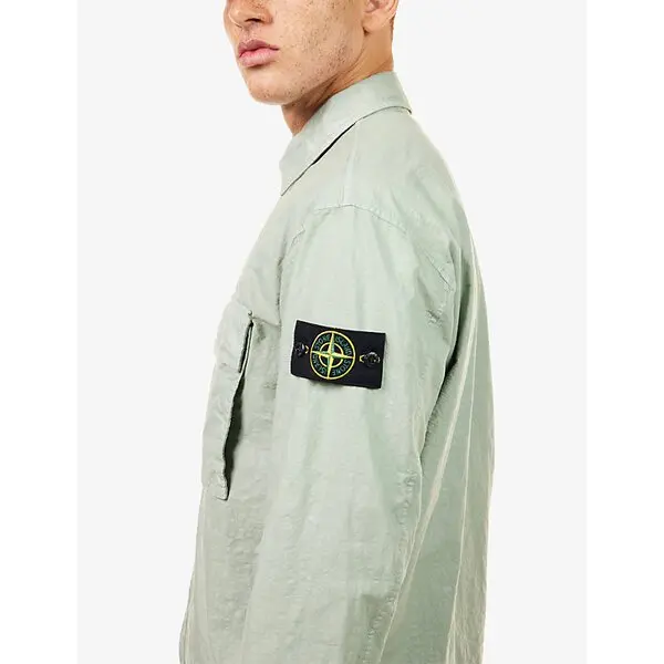Stone Island Panama Brand-patch Woven Overshirt