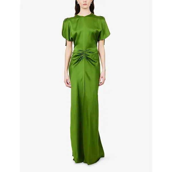 green emerald velvet dress Isabella Maxi main image 0
