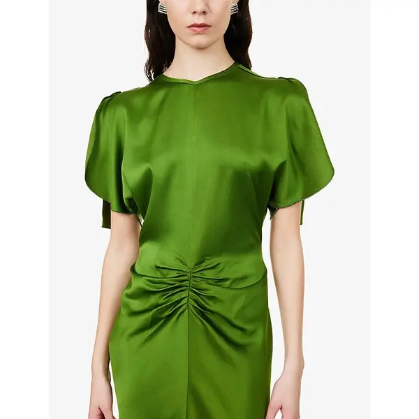 green dress victoria beckham VICTORIA BECKHAM Silk mid-length dress -w/ Tags - 42 IT main image 0
