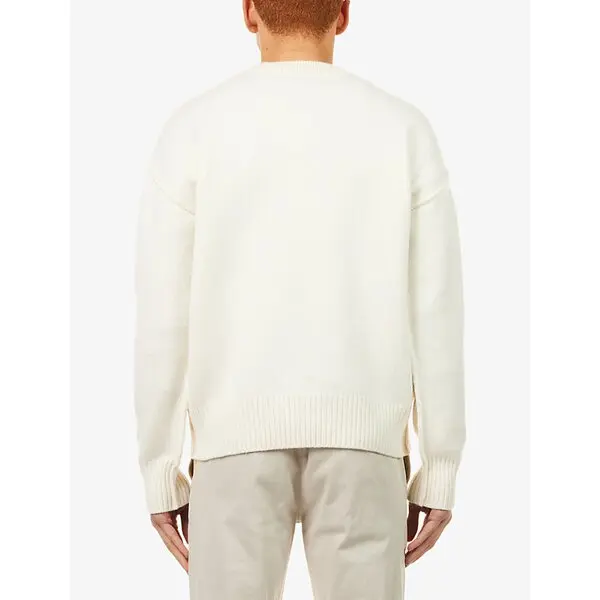 Ami Logo-knit Wool Jumper