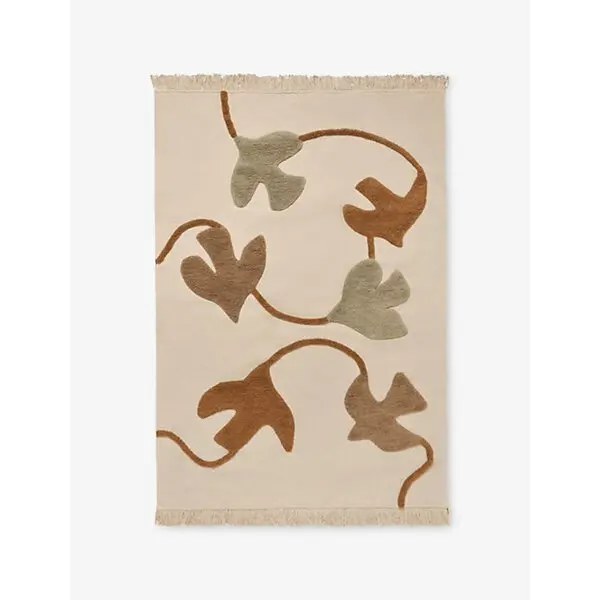 FERM LIVING Swif Bird-pattern Wool Rug 200cm X 140cm - Multi