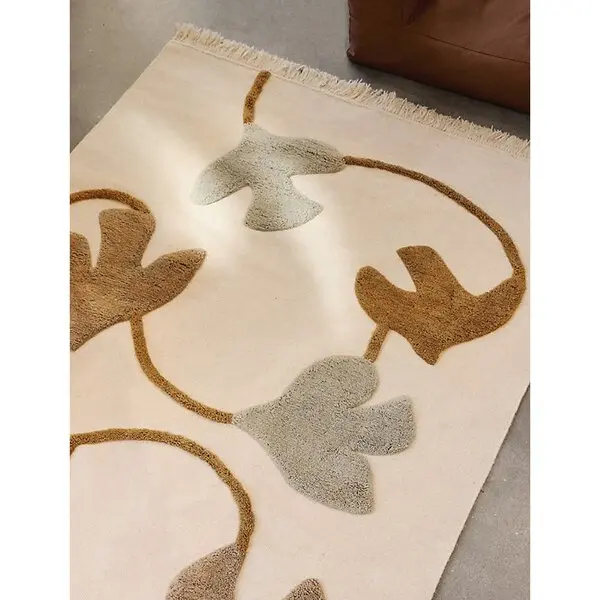 FERM LIVING Swif Bird-pattern Wool Rug 200cm X 140cm