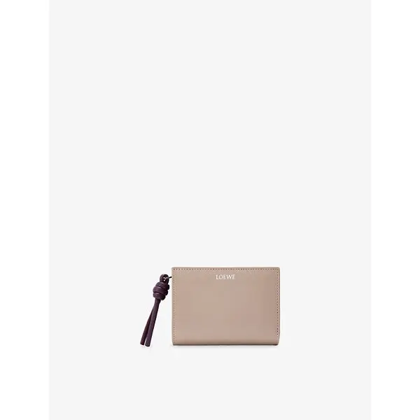 Loewe Knot Compact Leather Wallet - Clay/plum